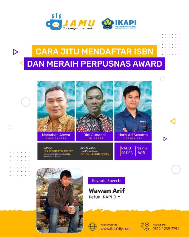 Acara Jagongan Bermutu #2 IKAPI DIY Mengupas Kendala Mengajukan ISBN