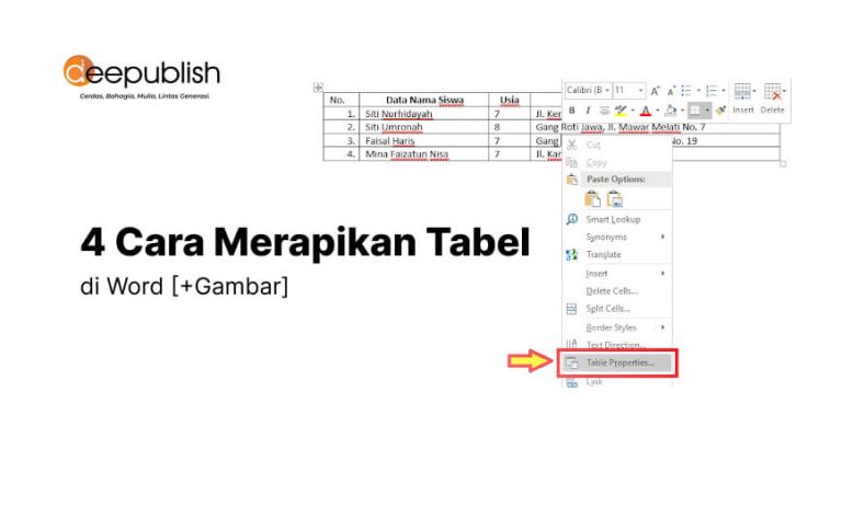 4 Cara Merapikan Tabel di Word [+Gambar]